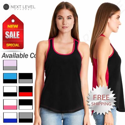 Next Level Women's Premium Fit Colorblock Racerback TanK Top M-1534 | eBay