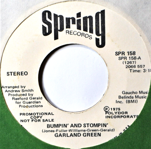 Garland Green Bumpin' and Stompin' NM DJ 45 7" Vinyl 70's Soul R&B ...