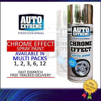 Auto Chrome Effect Spray Paint Aerosol Car Van Wood Plastic Metal 400ml ...