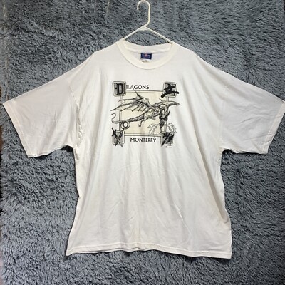 VINTAGE Del Sol Shirt 3XL XXXL White Dragons MONTEREY 1999 CLassic Fit ...