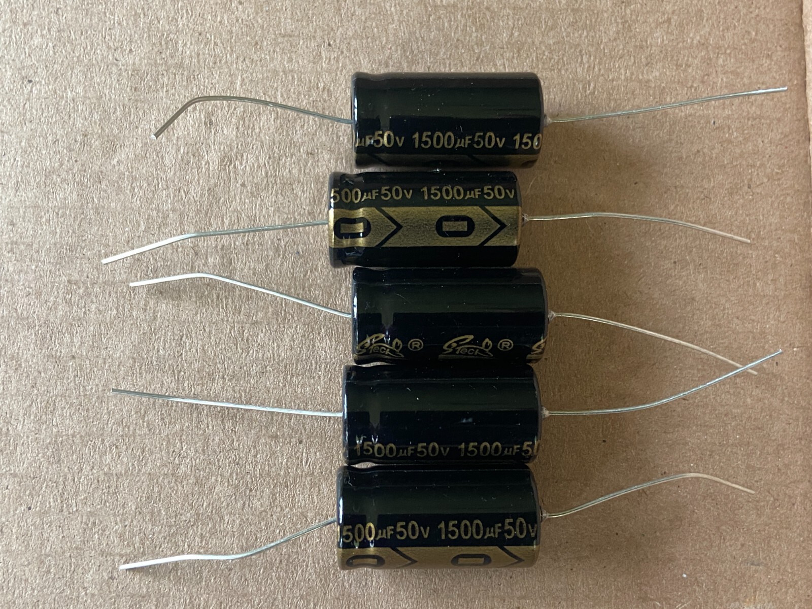 5pc Electrolytic Capacitor Axial 2000hr +105℃ RoHS 1500uF 50V φ16x30mm ...