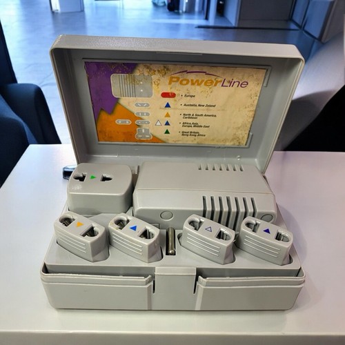 POWER LINE GLOBAL FOREIGN TRAVEL VOLTAGE CONVERTER KIT ADAPTER PLUGS ...