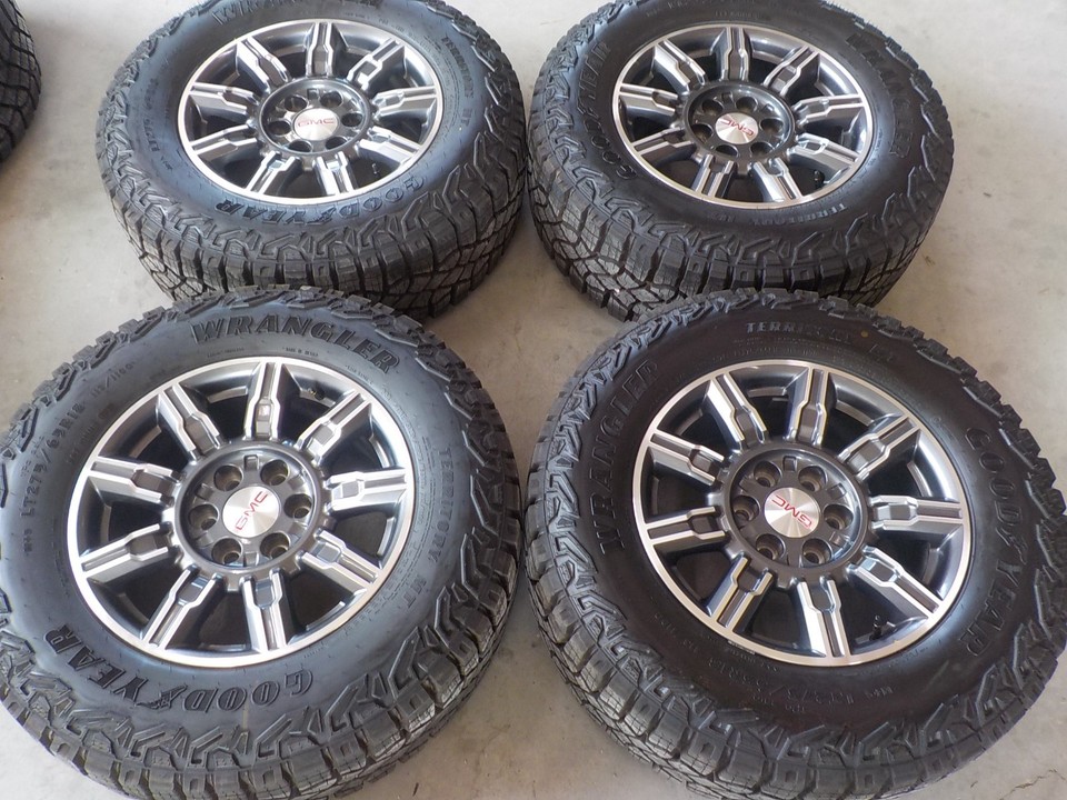 GMC 1500 AT4 18x8.5" factory wheels 6x5.5 Goodyear LT275/70R18 tires DOT 1325 | eBay