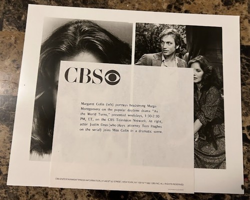 VINTAGE AS THE WORLD TURNS MARGARET COLIN JUSTIN DEAS PROMO TV PRESS ...