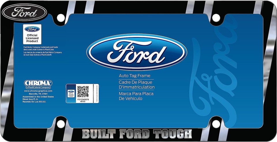 Brand New Built Ford Tough Car Truck Heavy Duty Chrome Metal License ...
