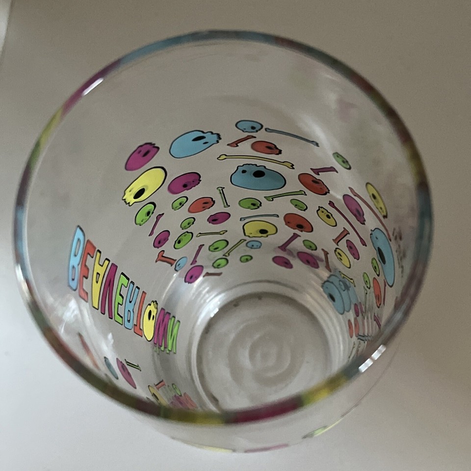 2 BEAVERTOWN PINT GLASSES Neck Oil Psychedelic- Skull & Bones Wrap ...