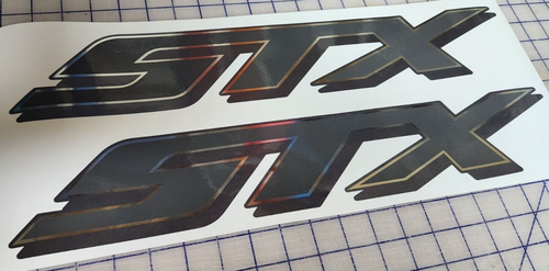 Pair LARGE Chrome/Gray STX Decals fits Ford F150 or other Models TOP ...