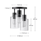 HAMPTON BAY Sutton Place 14 in. 3-Light Matte Black Flush Mount Ceiling ...