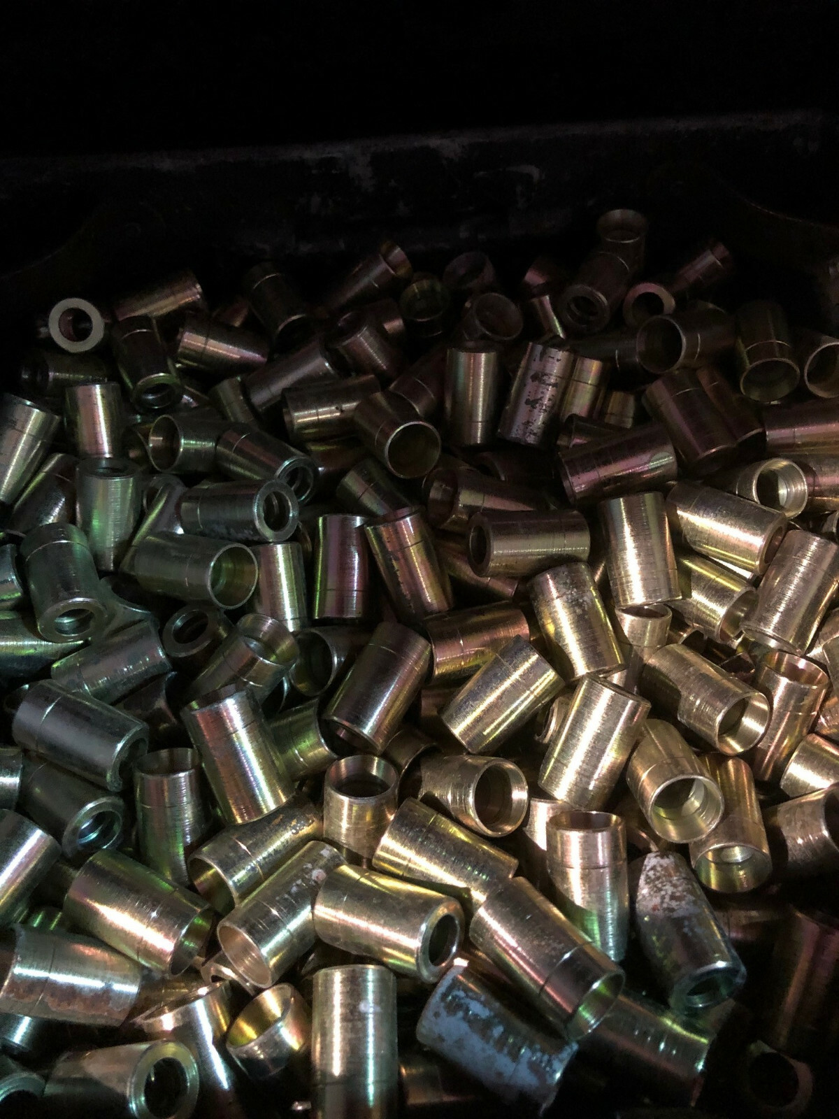 100 x 1/4" R1A Hydraulic Skive Ferrule Hose Pipe Crimp Steel Swage ...