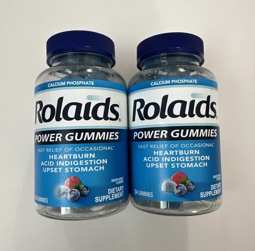 2 Pack Rolaids Fast ActingPower Gummies Smooth Berry, 54 Count Each Exp ...