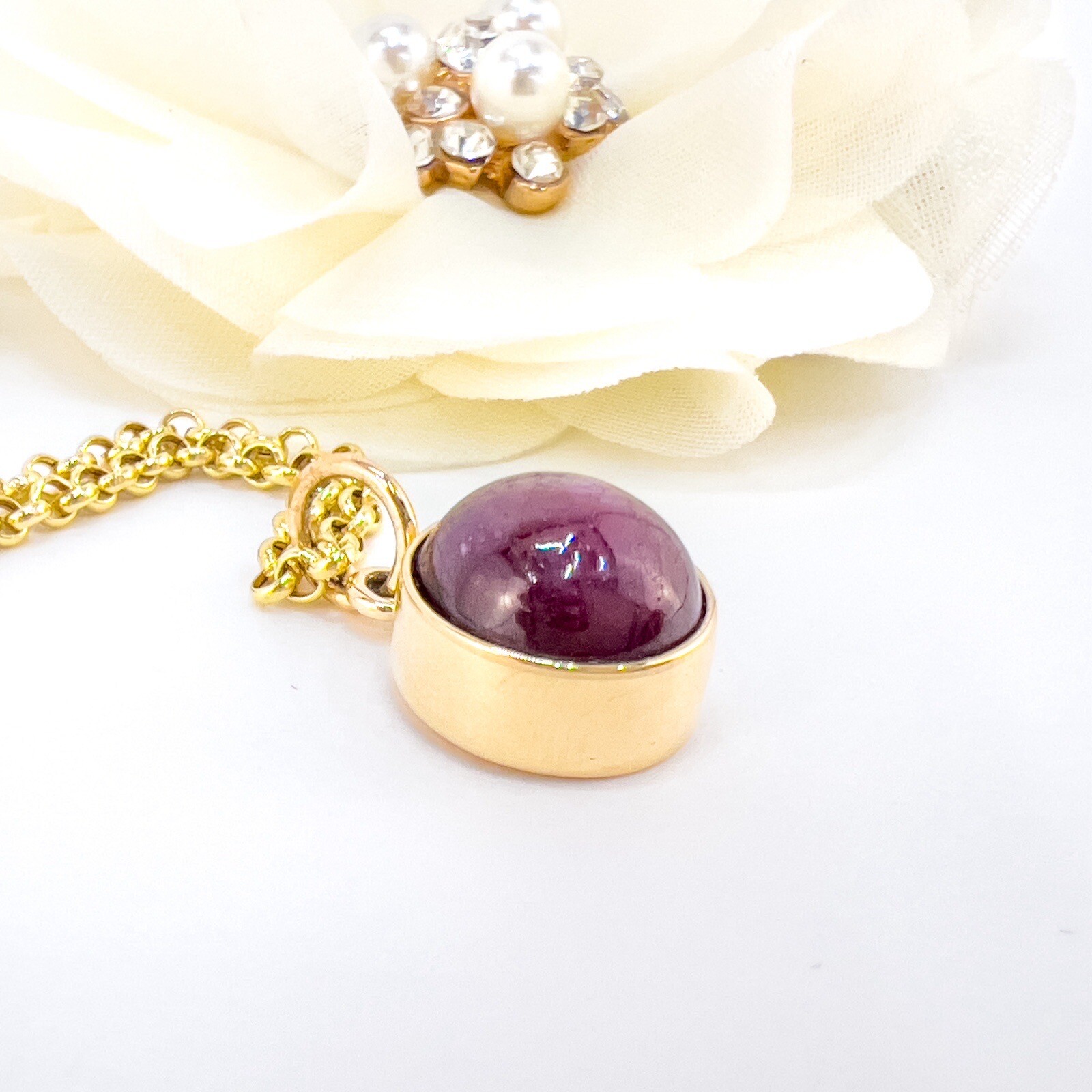 Genuine Star Ruby Solid 14k Yellow Gold Pendant, Newly Handcrafted | eBay