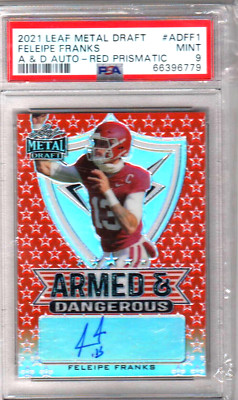 Feleipe Franks 2021 Leaf Metal Draft ARMED & DANGEROUS RED ROOKIE AUTO ...