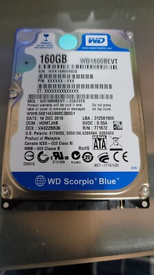 Western Digital Scorpio Blue WD1600BEVT 160GB 2.5" SATA Laptop Hard ...