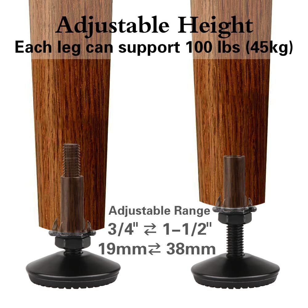 4 Pack Adjustable Swivel Leveling Feet for Table Workbench Machine ...