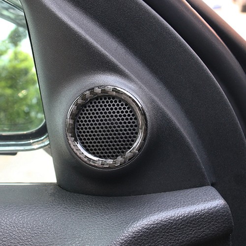 Carbon Fiber Style Front Door Stereo Speaker Cover Trim For Dodge ...