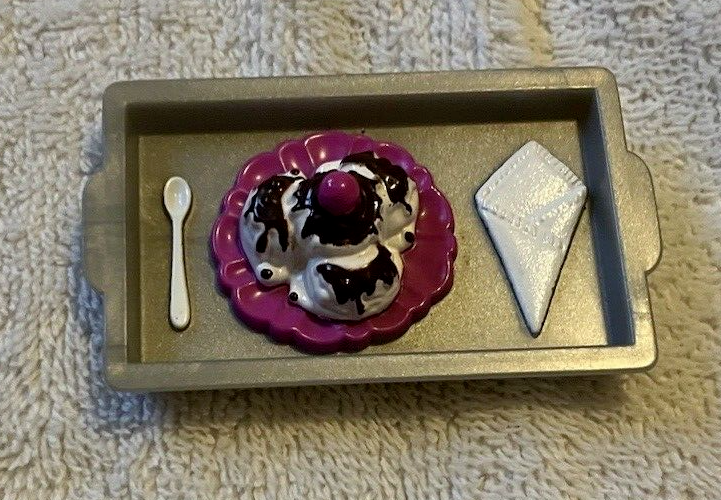 Barbie doll tray ICE CREAM sundae spoon napkin food sweets dessert ...