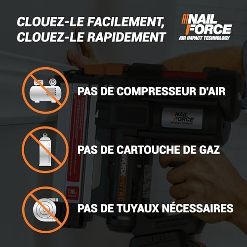 WORX WX842.9 NITRO 20 V 18 GA, chiodatrice a batteria – 80 chiodi/min ...
