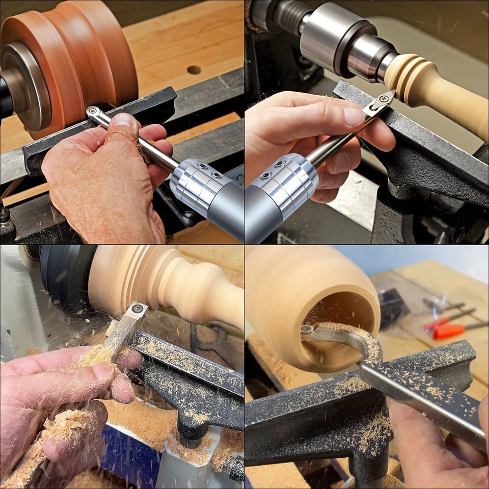 Carbide Wood Lathe Turning Tools Set with Bowl Sander, Including Swan ...