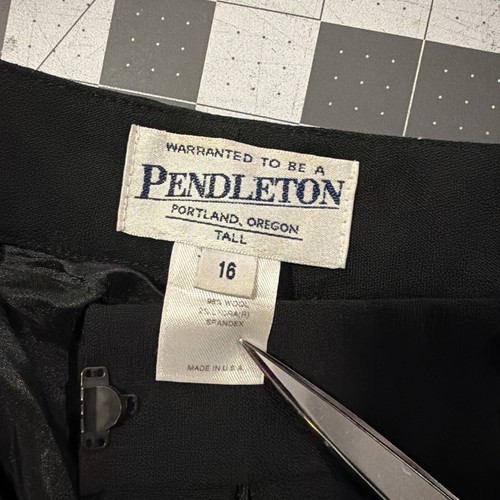 VTG Pendleton Dress Pants Women’s 16 Tall Black Wool Blend Lined 36W 36 ...
