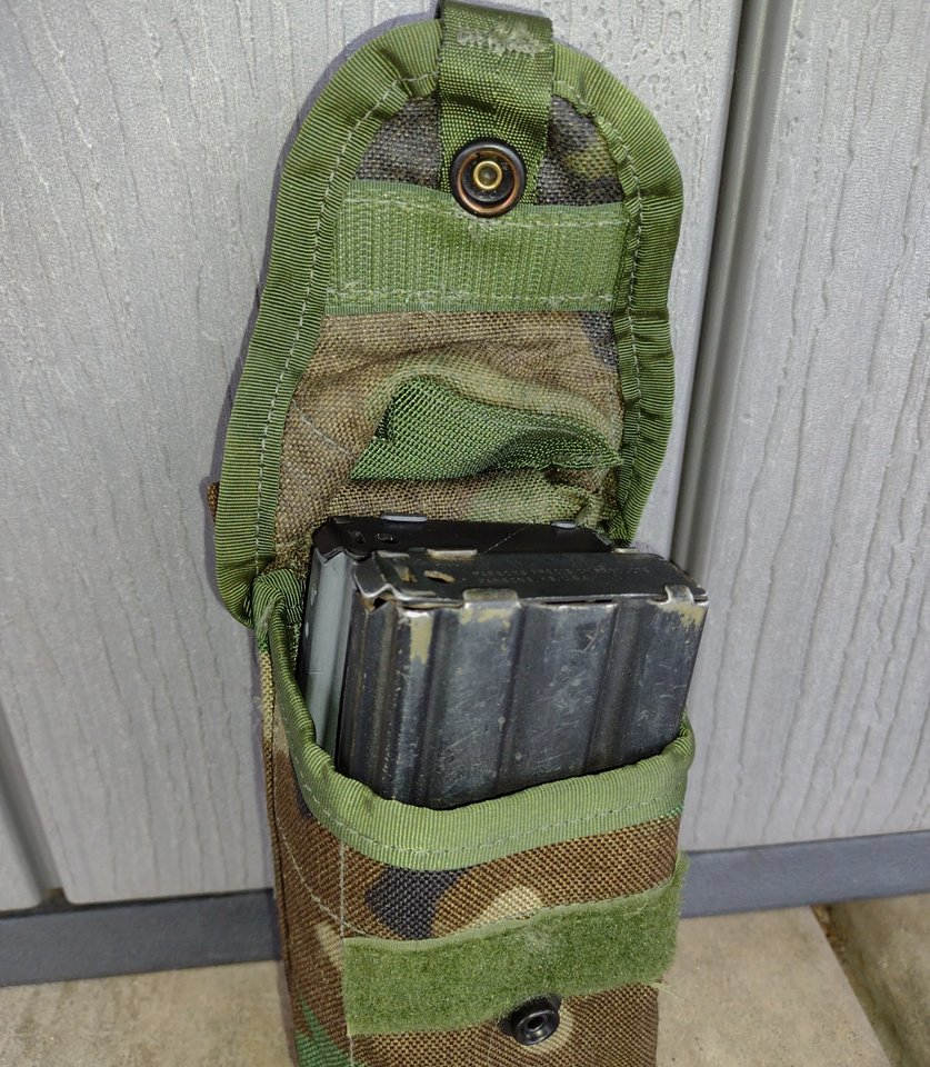 USGI MOLLE DOUBLE MAG POUCH WOODLAND CAMO 30rd MAG POUCH 2004 | eBay