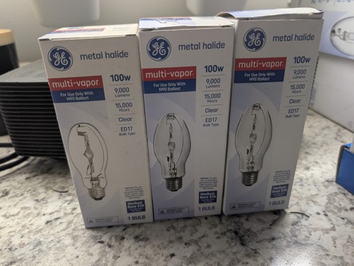100W GE Metal Halide Bulbs Medium Base E26 ED17 Bulb Type Multi Vapor ...