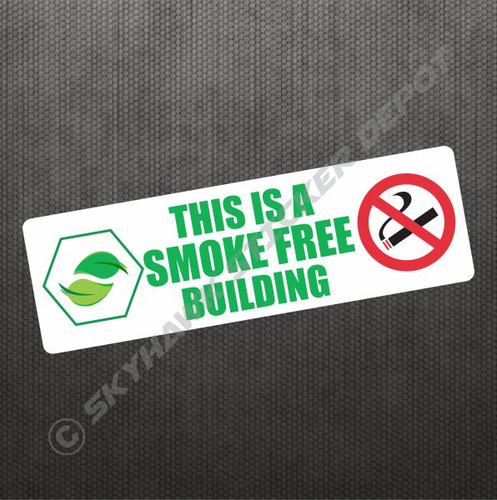 Smoke Free Building Sign Decal Sticker Door Decal No Smoking Sticker ...