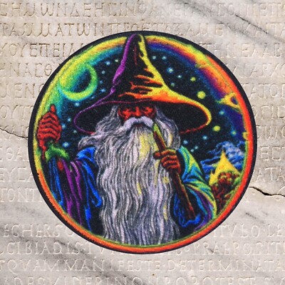 Wizard Patch Embroidered Iron-on Applique Fantasy Badge Geeks & Gamers ...