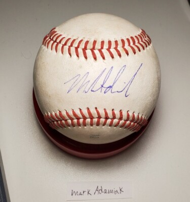 Autographed Baseball game used MARK ADAMIAK Oakland A's | eBay