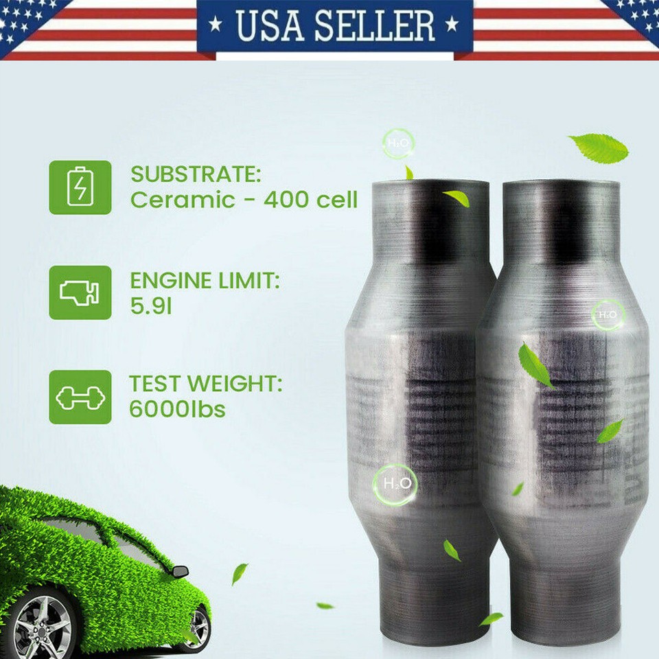 2.5'' Inlet/Outlet Universal High Flow Performance Catalytic Converter ...