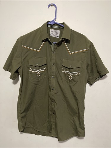 OUTLANDER Craft & Flow Western Shirt Men's Size S Green Pearl Snap ...