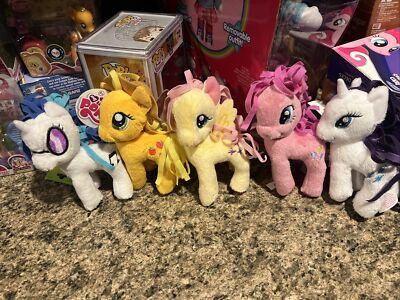 My Little Pony Plush Set Fluttershy Rarity Picky Pie Applejack DJ Pony ...