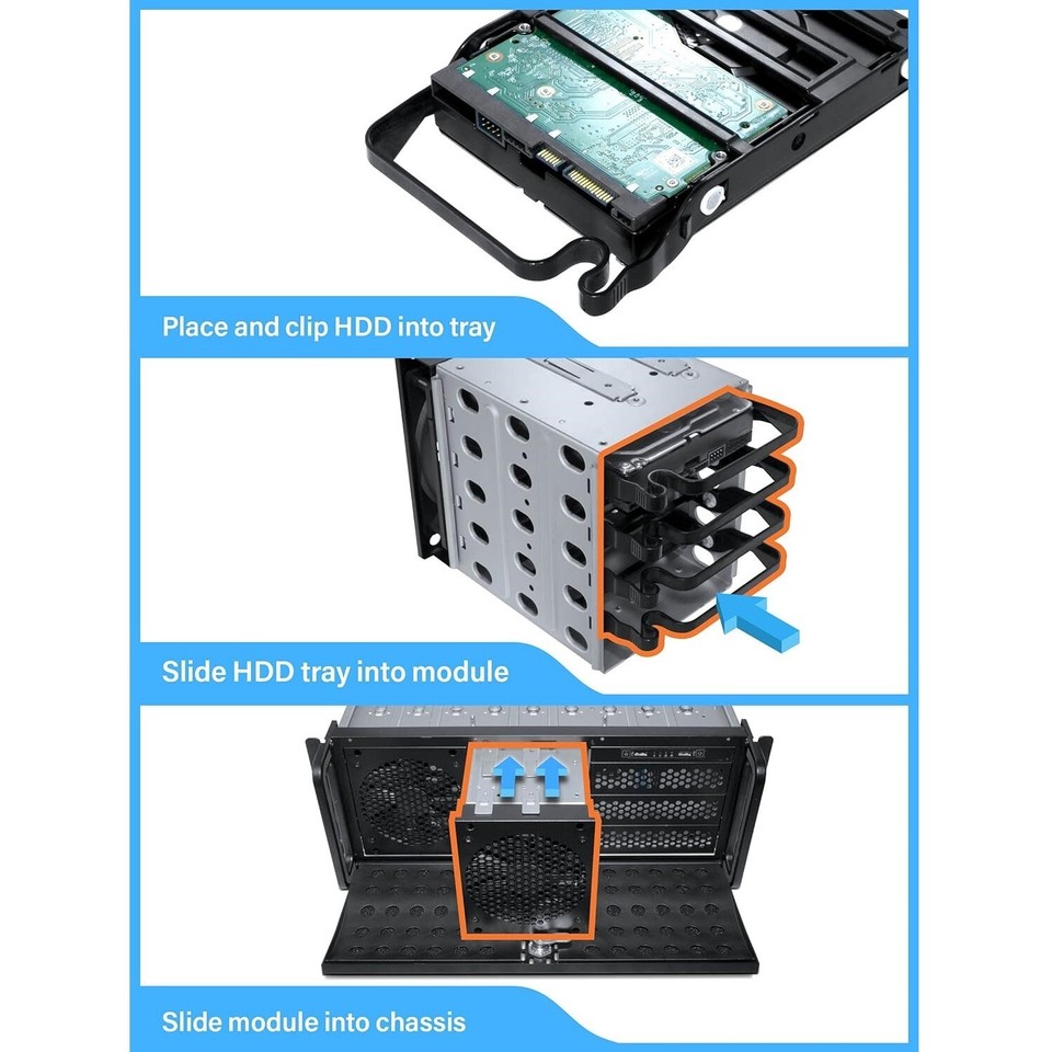 Rosewill RSV-L4000U Server Chassis Rackmount Case 8x 3.5 Bays, 3x 5.25 ...