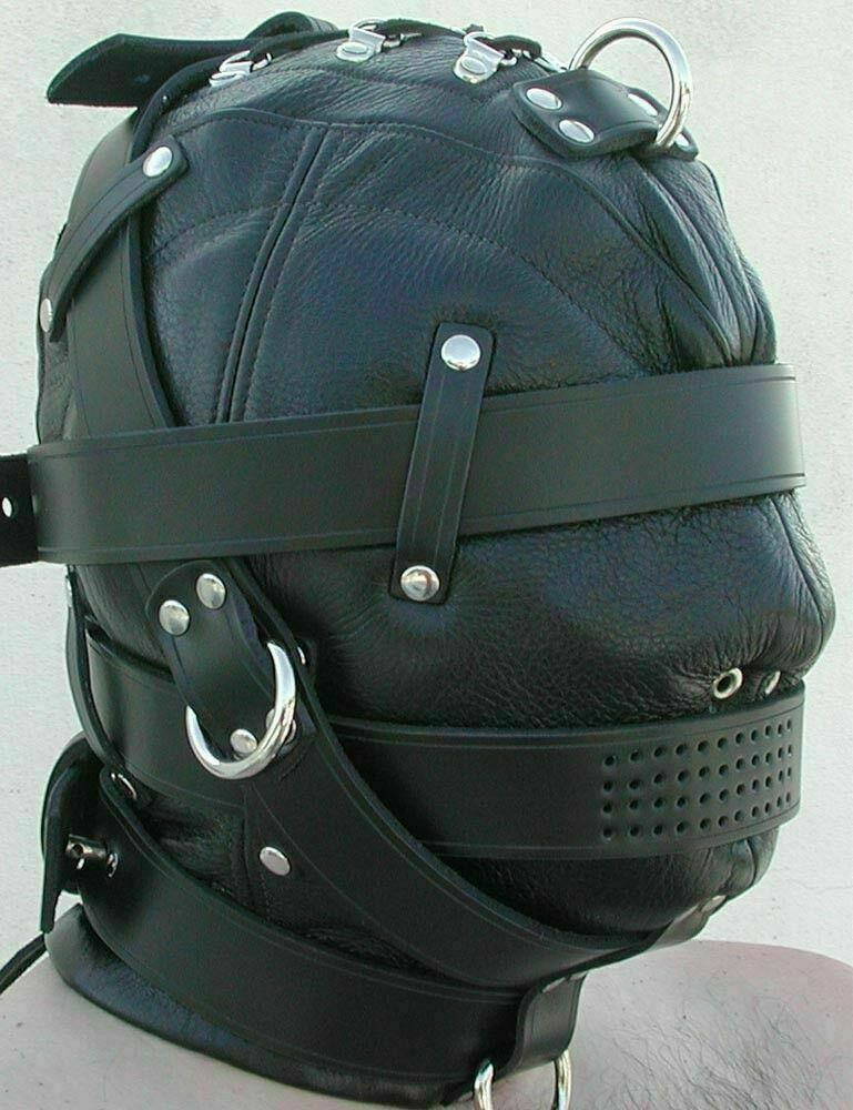 Genuine Leather Hood Sensory Deprivation Mask Bondage BDSM | eBay