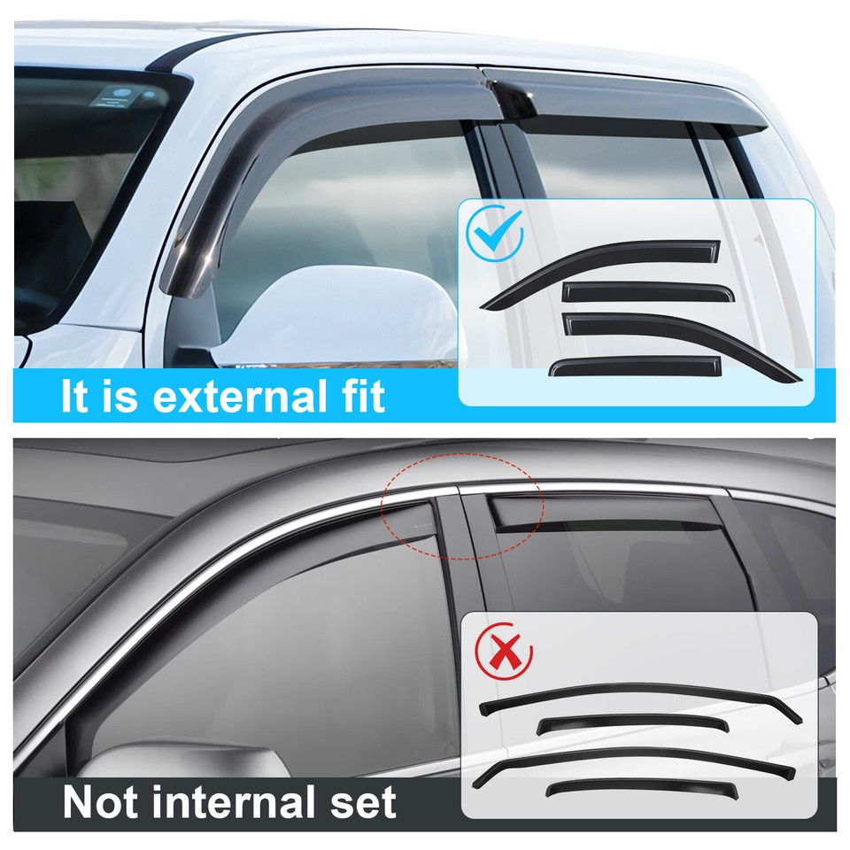 4PCS Wind Deflectors Windows Sun Visor Rain Guard For Isuzu D-MAX 2020 ...