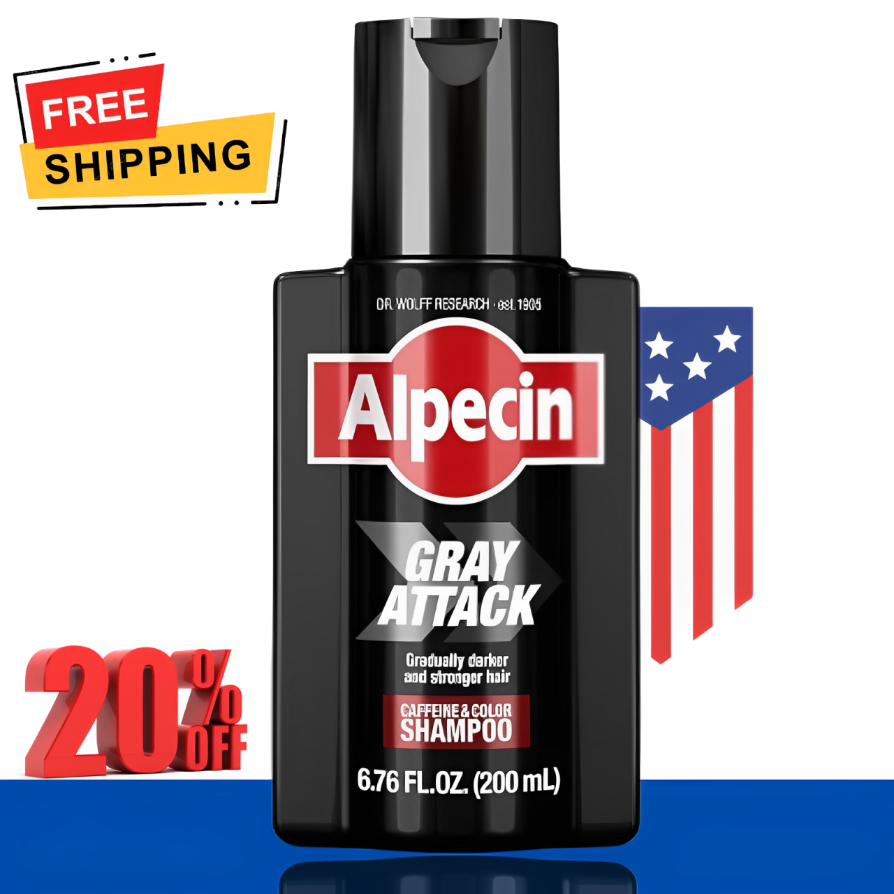 Alpecin Gray Attack Caffeine & Color Shampoo for Men 6.76 Fl Oz ...