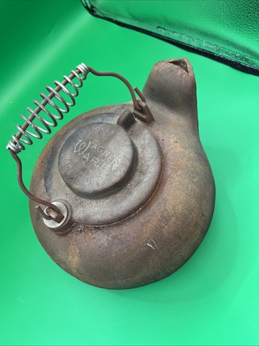 WAGNER WARE Sidney Ohio USA Heavy Cast Iron Tea Pot Kettle Wire Handle ...