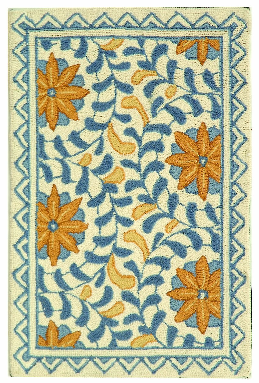 Safavieh Hand-hooked Majestic Ivory/ Blue Wool Rug (1'8 '6) for sale ...