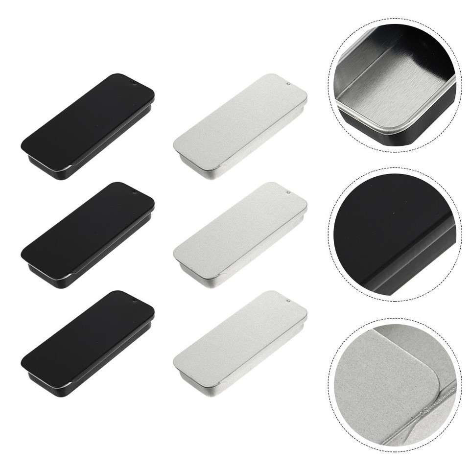 6 Pcs Small Metal Candy Tins Small Sweets Cases Push Lid Box for ...