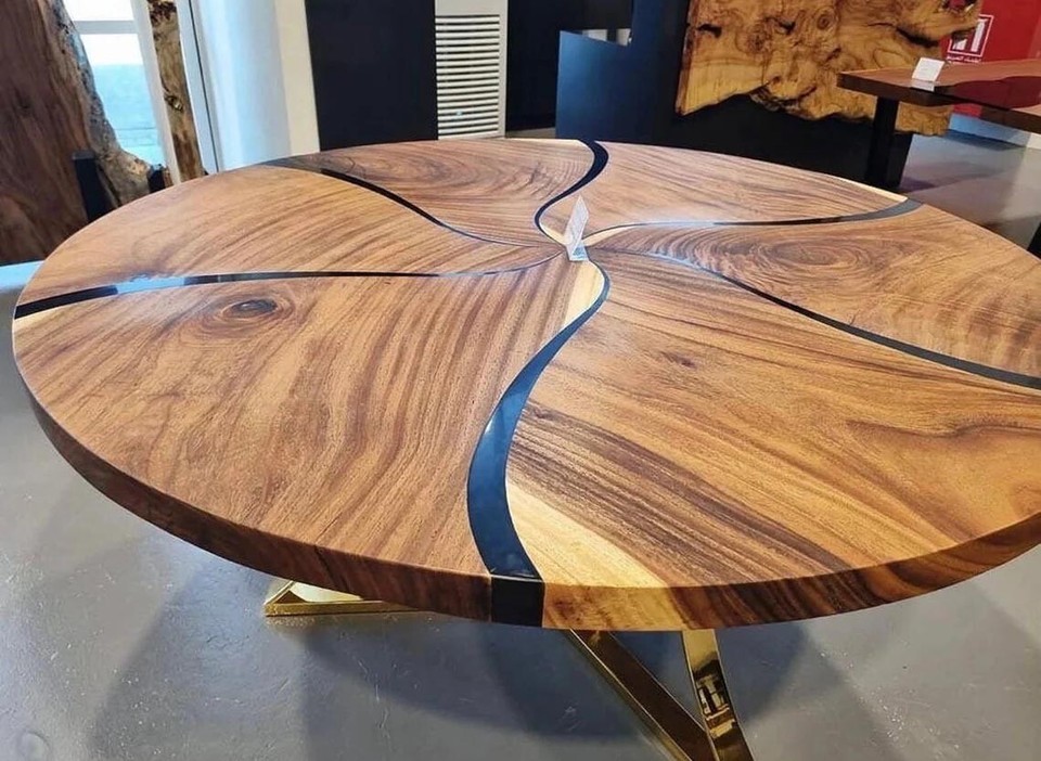 Epoxy Coffee Table Top | Unique Design Epoxy Round Table | Epoxy Resin ...