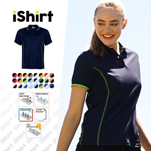 ""SPECIAL OFFER"LADIES POLO SHIRT 100% POLYESTER COOL DRY BREATHABLE ...