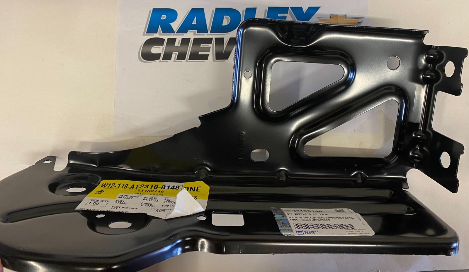 NEW GM OEM REAR BUMPER- BUMPER BRACE LEFT GENERAL MOTORS GMC 23108148 ...