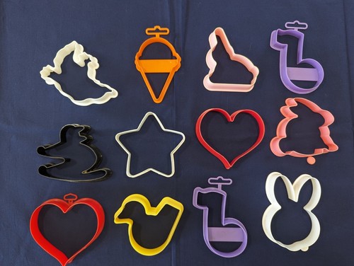 Lot of 12 Assorted Plastic Cookie Cutters Colorful TOO | eBay