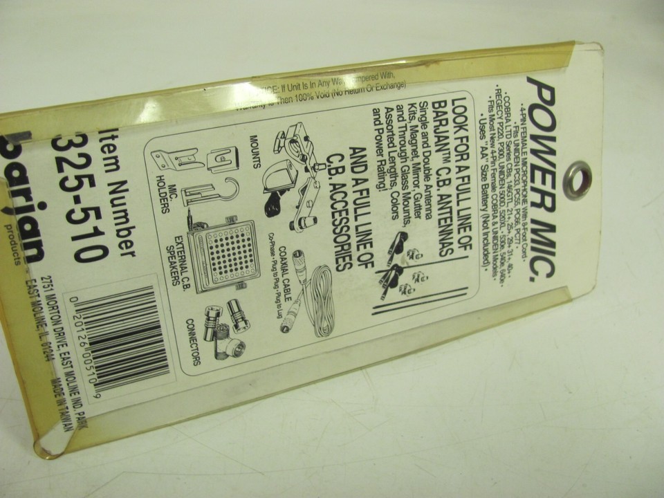 Barjan 4 Pin CB Microphone Model 325-510 | eBay