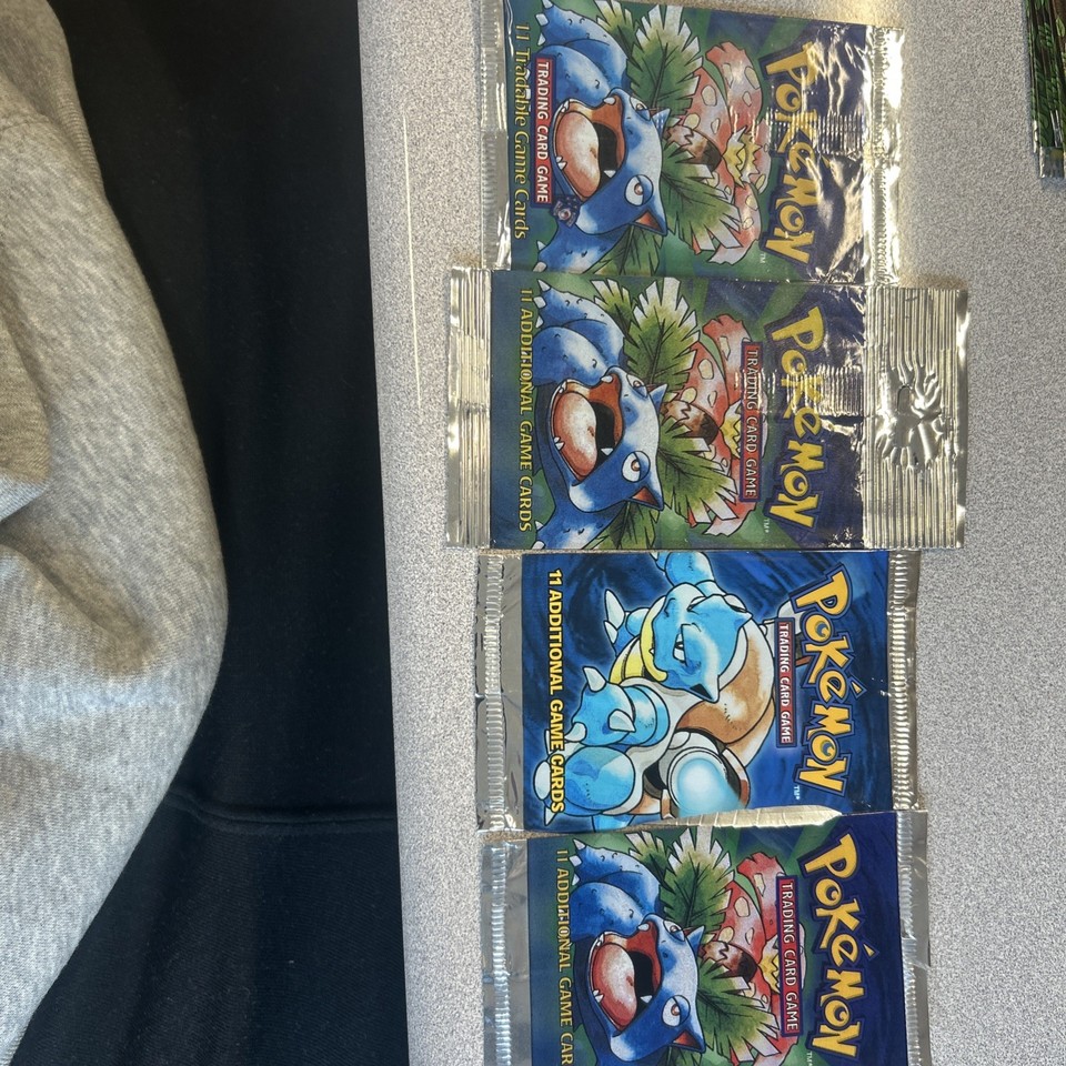 Base Set Opened Pack 4 of Them Pokemon Cards 1999 Base Set Vintage TCG ...