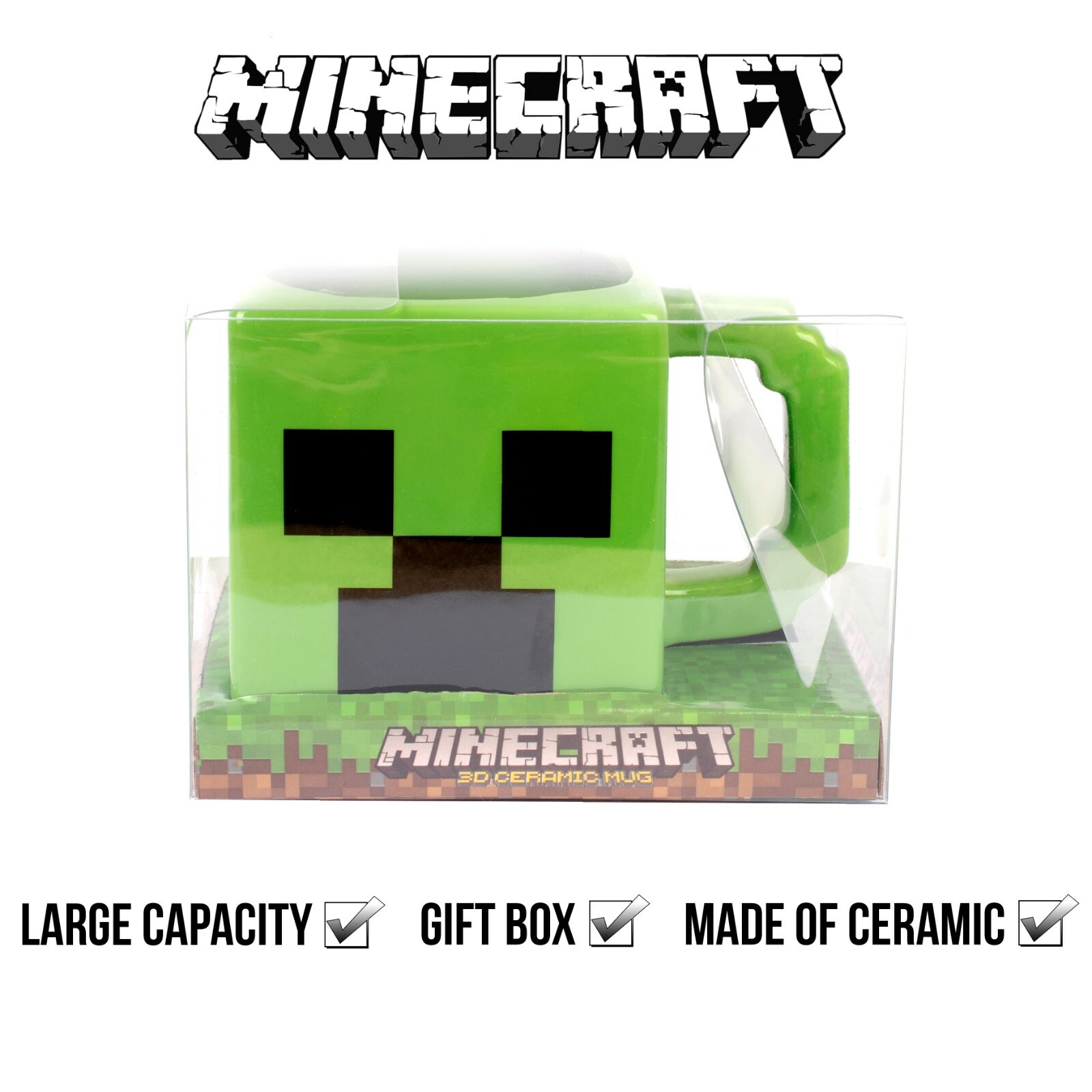 Minecraft Creeper Mug 600ml Ceramic Large Mug Minecraft Christmas Gift ...