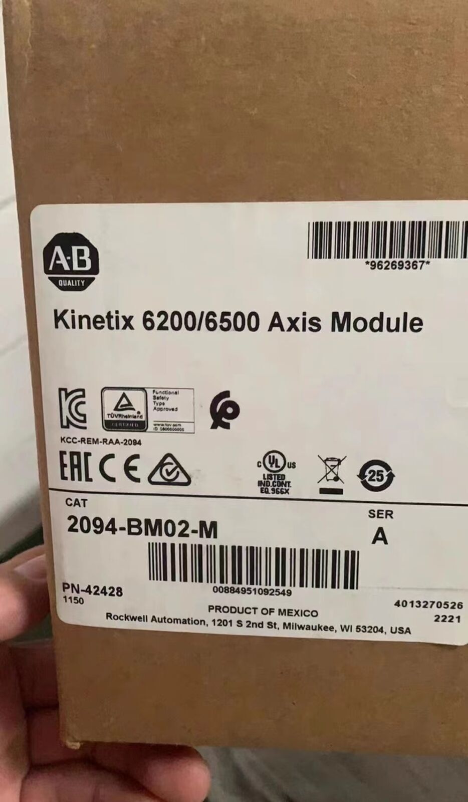 Allen-Bradley 2094-BM02-M Kinetix 6500 15A Servo Axis Power New Factory ...
