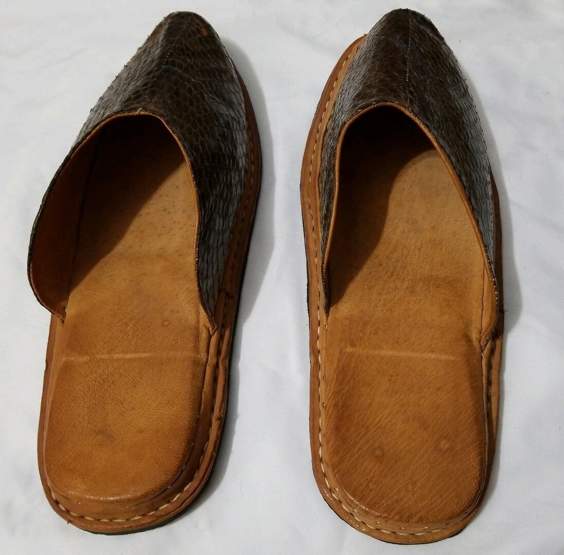 Vintage genuine hand made snake skin slippers sz 12 | eBay
