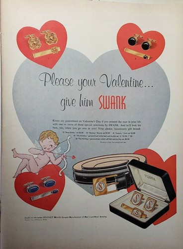 Swank Jewelry Print Ad Ephemera Wall Art Decor Valentine Lot of 2 ...