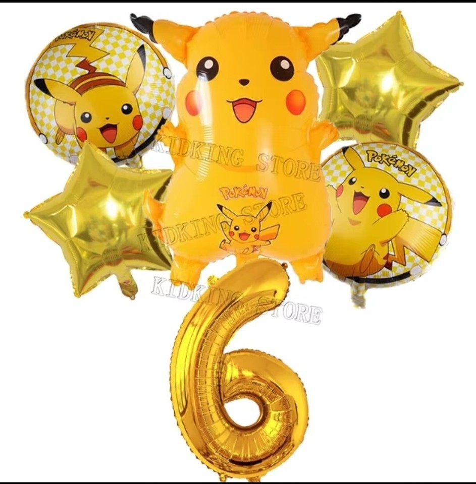 6pcs Pokémon Theme Pikachu Squirtle Charmander Bulbasaur Number ...
