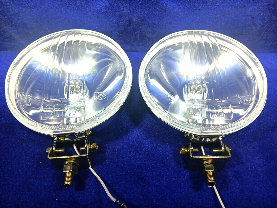 CLASSIC CAR CHROME WIPAC 5.5" SPOT LIGHT / DRIVING LAMPS WITH COVERS ...